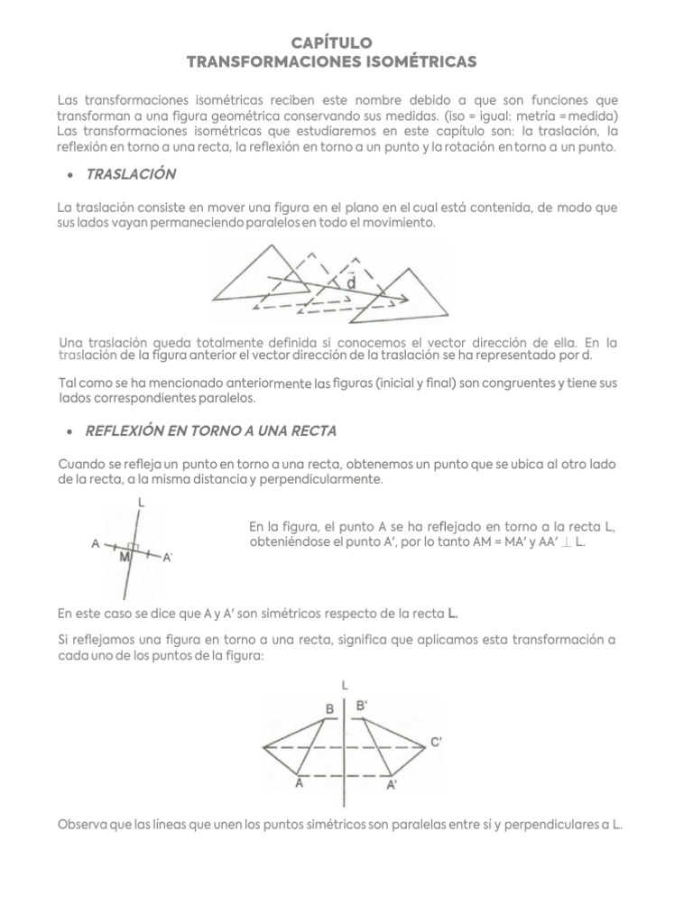 Transformaciones Isométricas Geométricas | PDF | Simetría | Espacio