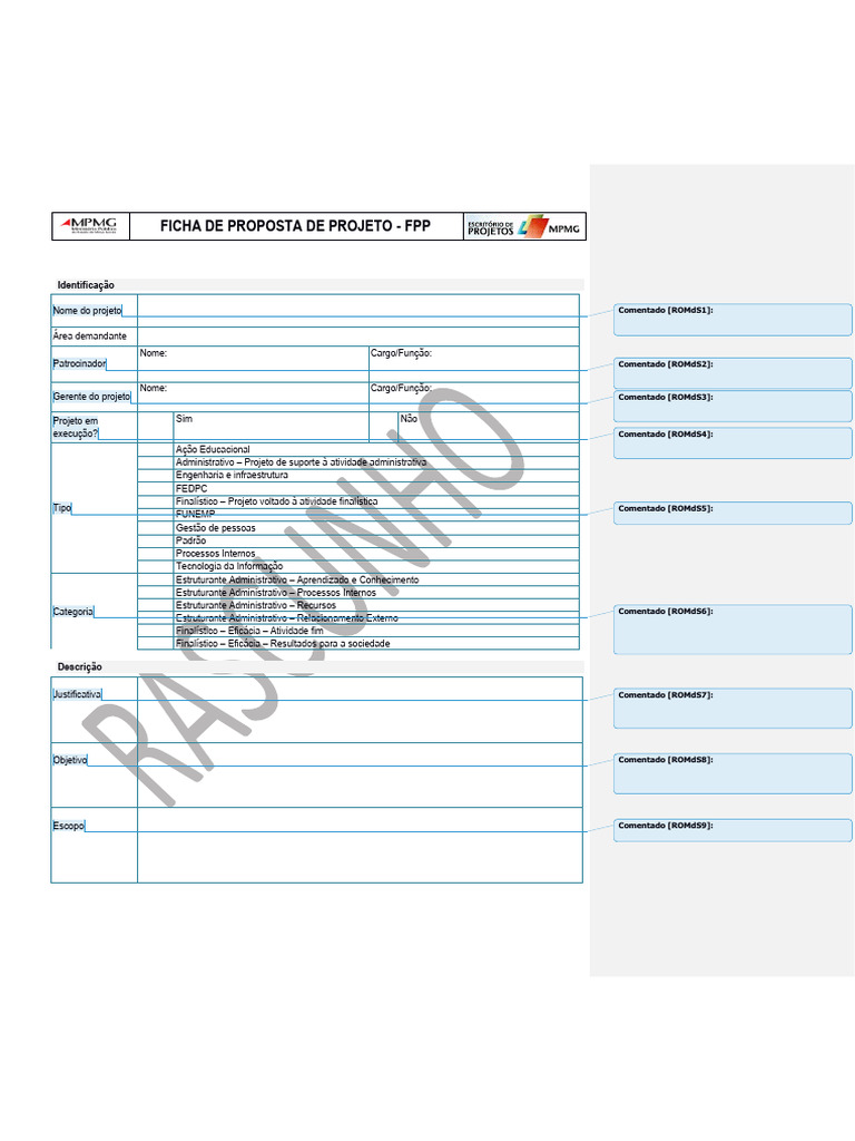 FPP - Ficha de Proposta de Projeto - 1 | PDF | Gestão de recursos humanos