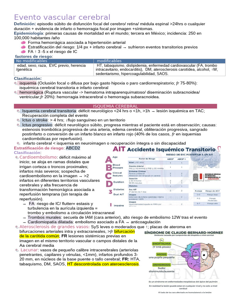 Evento Cerebral Vascular | PDF | Carrera | Isquemia