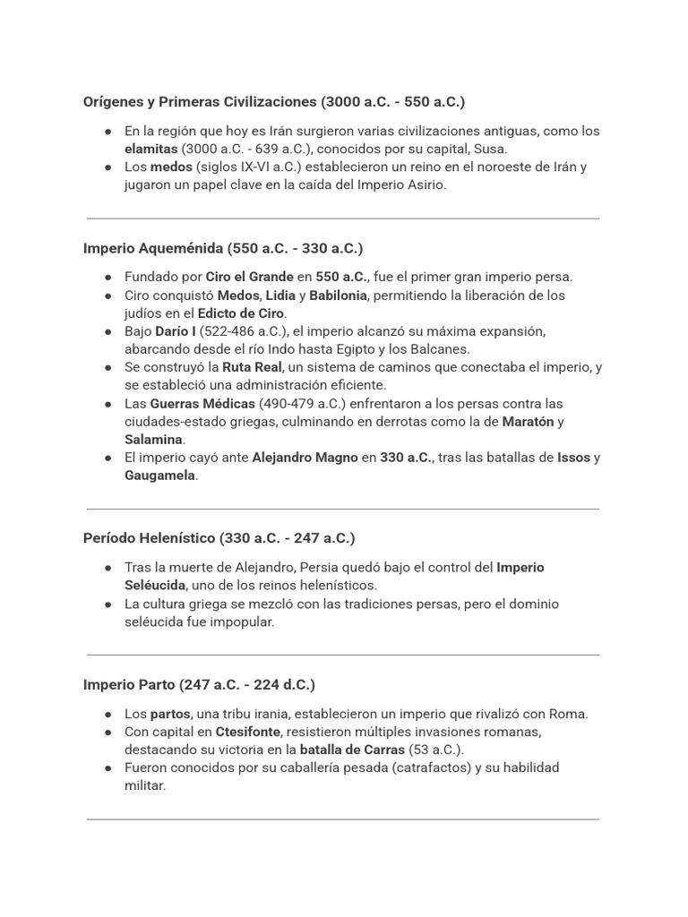 Historia de Persia: Civilizaciones y Legado | PDF | Imperio aqueménida ...