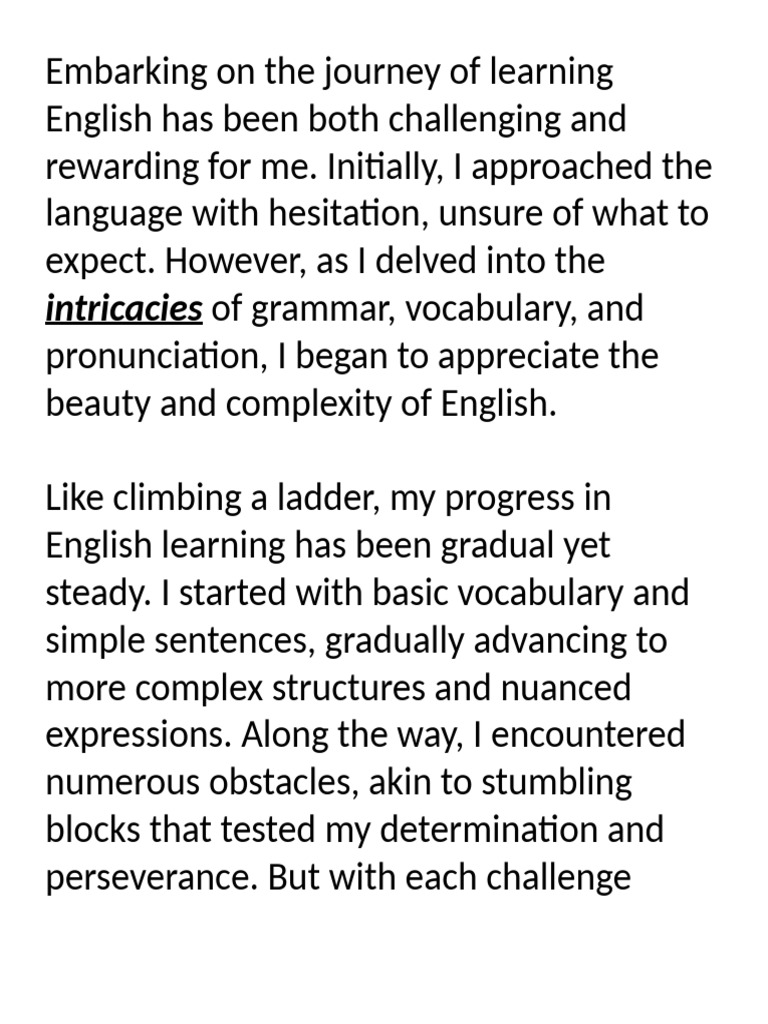 The Journey of Learning English | PDF | English Language | Vocabulary