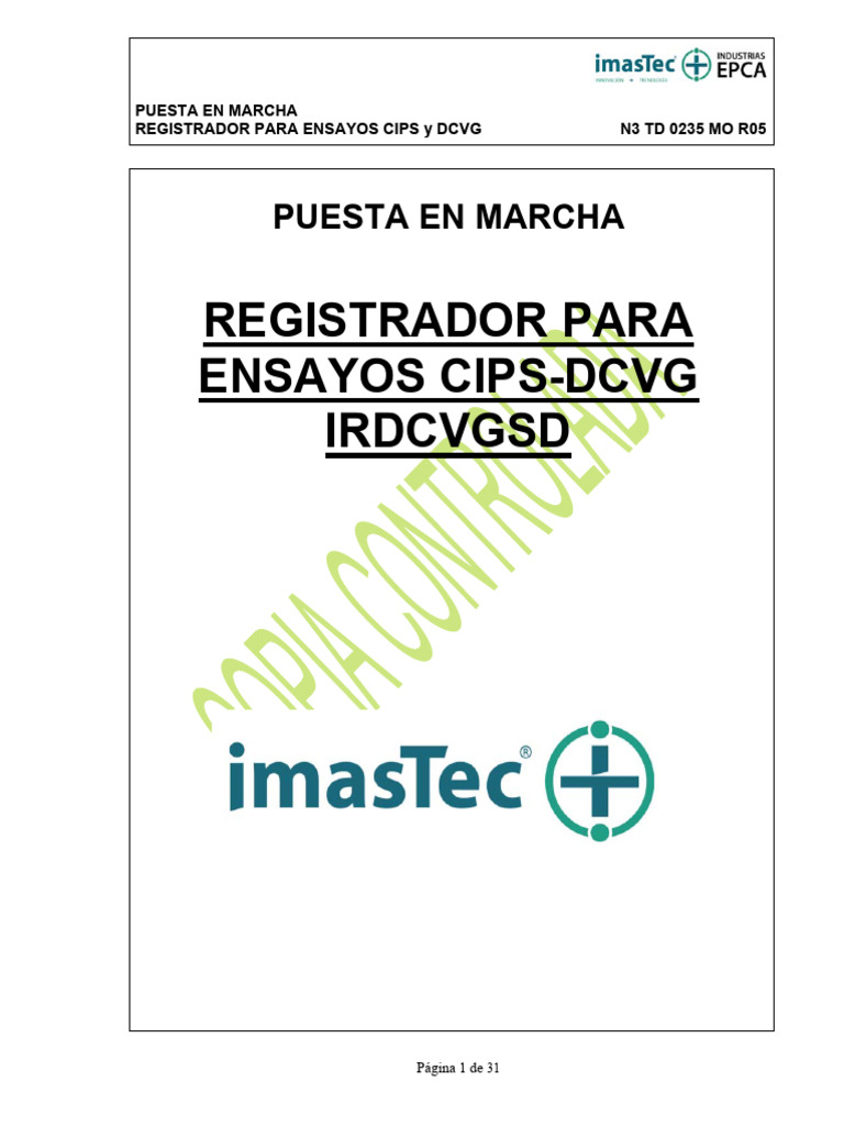 N3TD0235MO Manual Registrador para Ensayos CIPS DCVG, Rev5 | PDF | Sistema de Posicionamiento ...