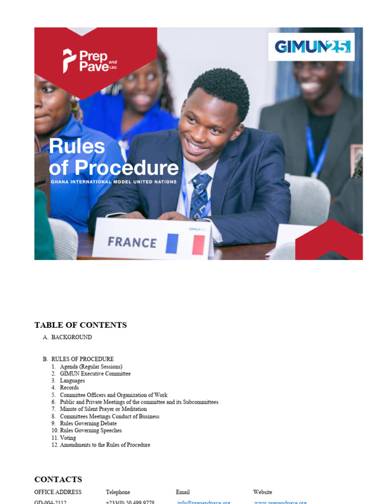 GIMUN 2025 Rules of Procedure Guide | PDF | Committee | Quorum
