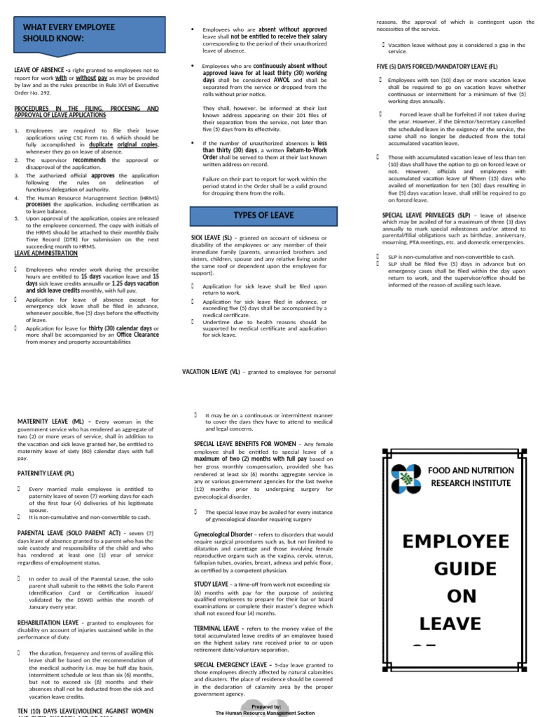 Employee-Guide-on-Leave-of-Absence | PDF | Sick Leave | Gynaecology