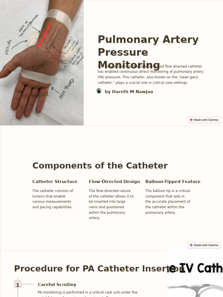 Pulmonary Artery Pressure Monitoring | PDF | Catheter | Monitoring ...