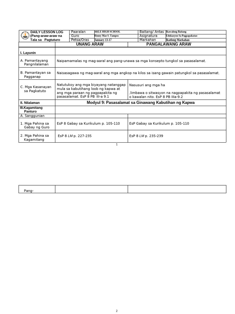 Esp8-Dll 3rd Quarter | PDF