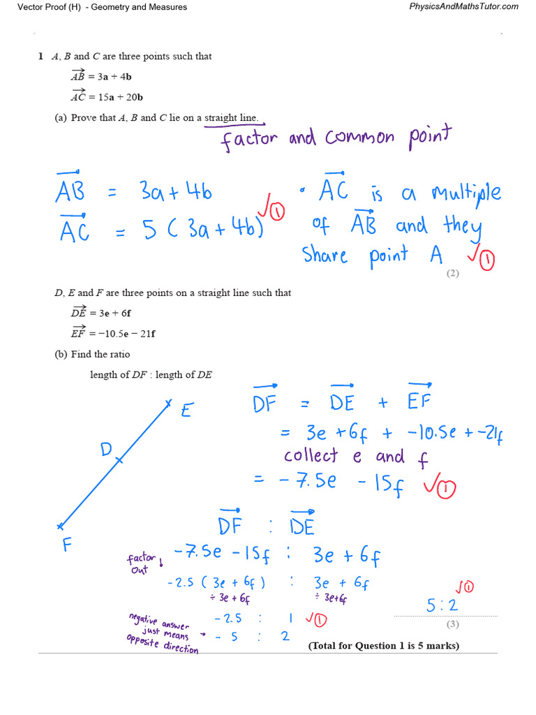 Vector Proof (H) MA | PDF