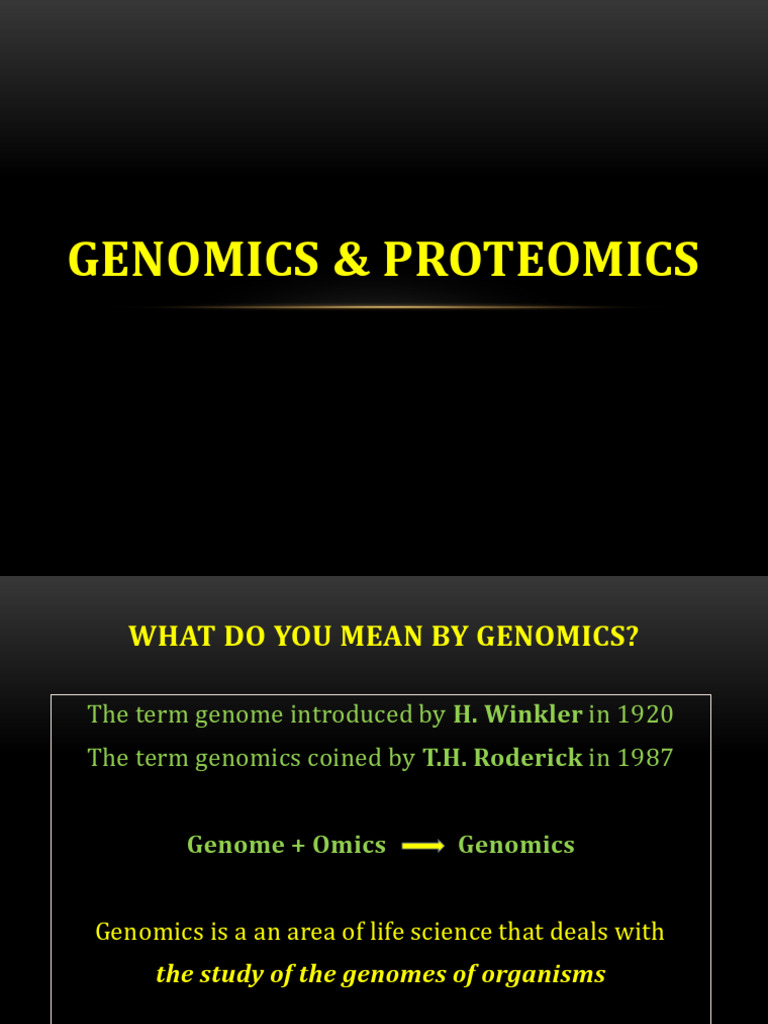 Introduction to Genomics and Proteomics | PDF | Genome | Transcriptome