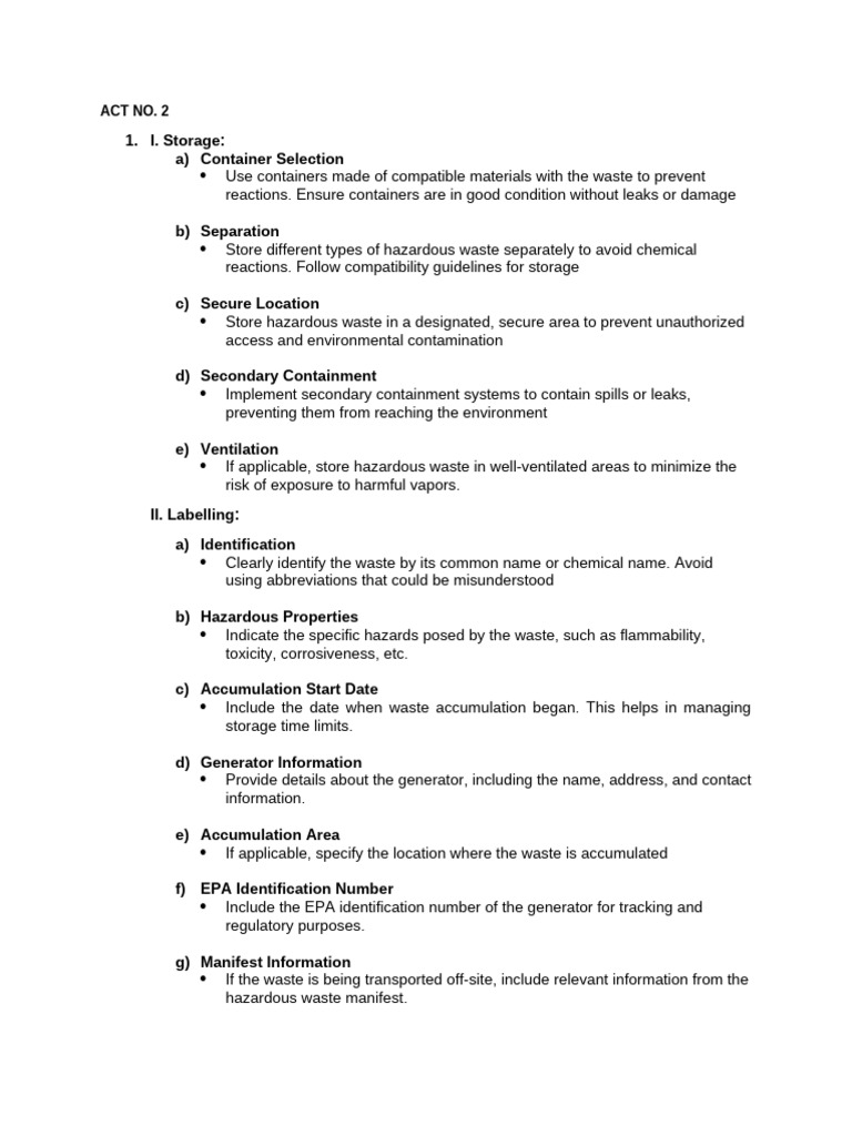 Proper Lab Handling and Storage | PDF | Waste | Hazardous Waste