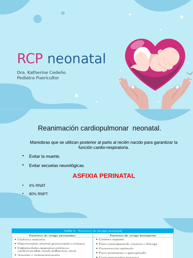 Guía RCP Neonatal: Procedimientos Clave | PDF | Reanimación ...