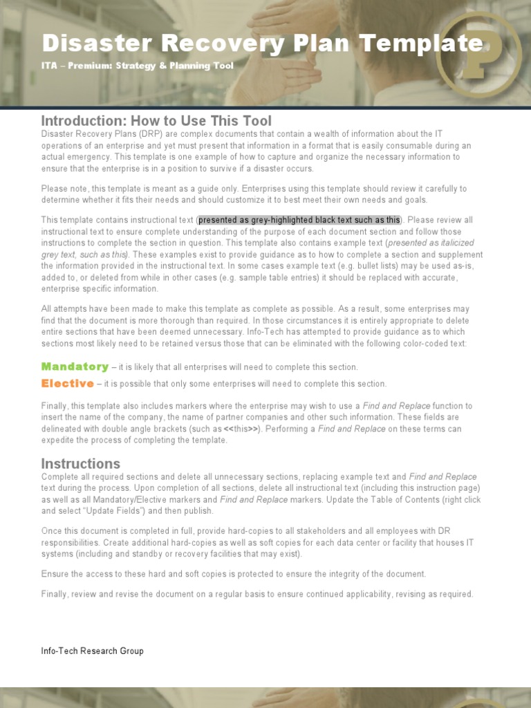 Disaster Recovery Plan Template | PDF | Disaster Recovery | Backup