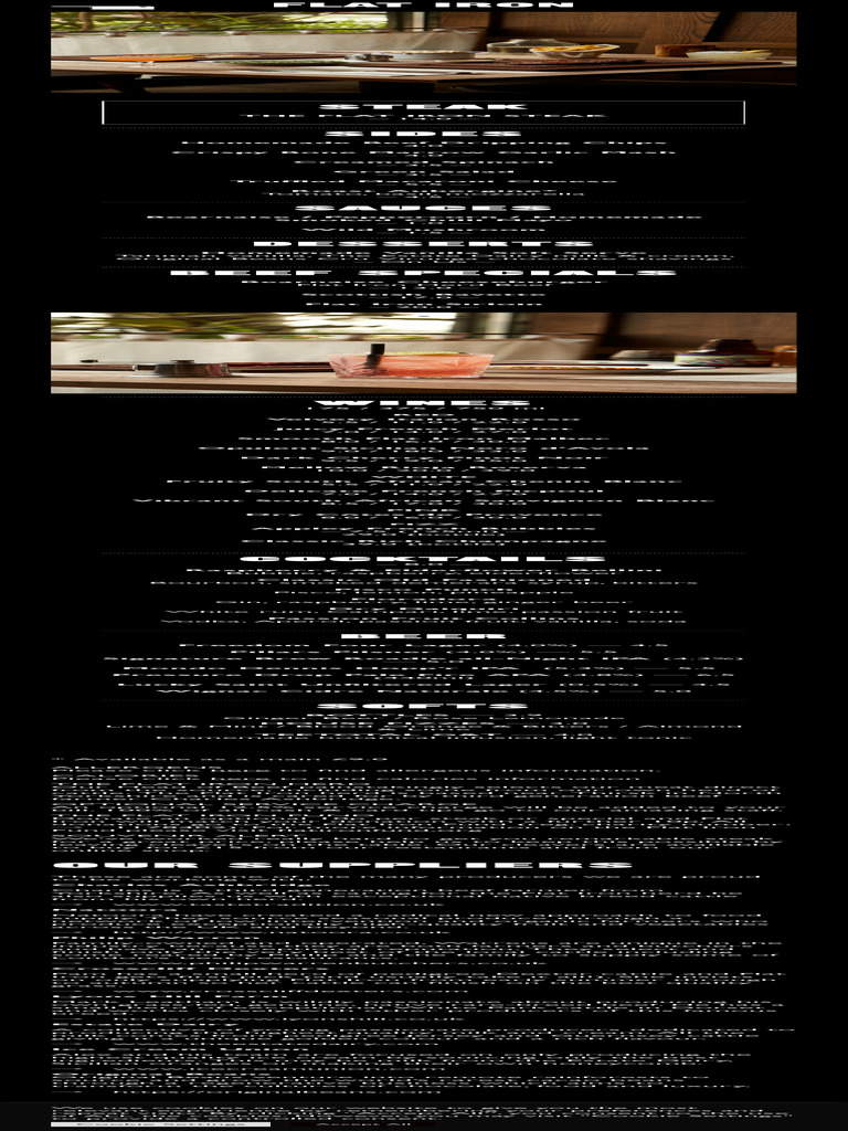 Flat Iron Steakhouse Menu Overview | PDF | Foods