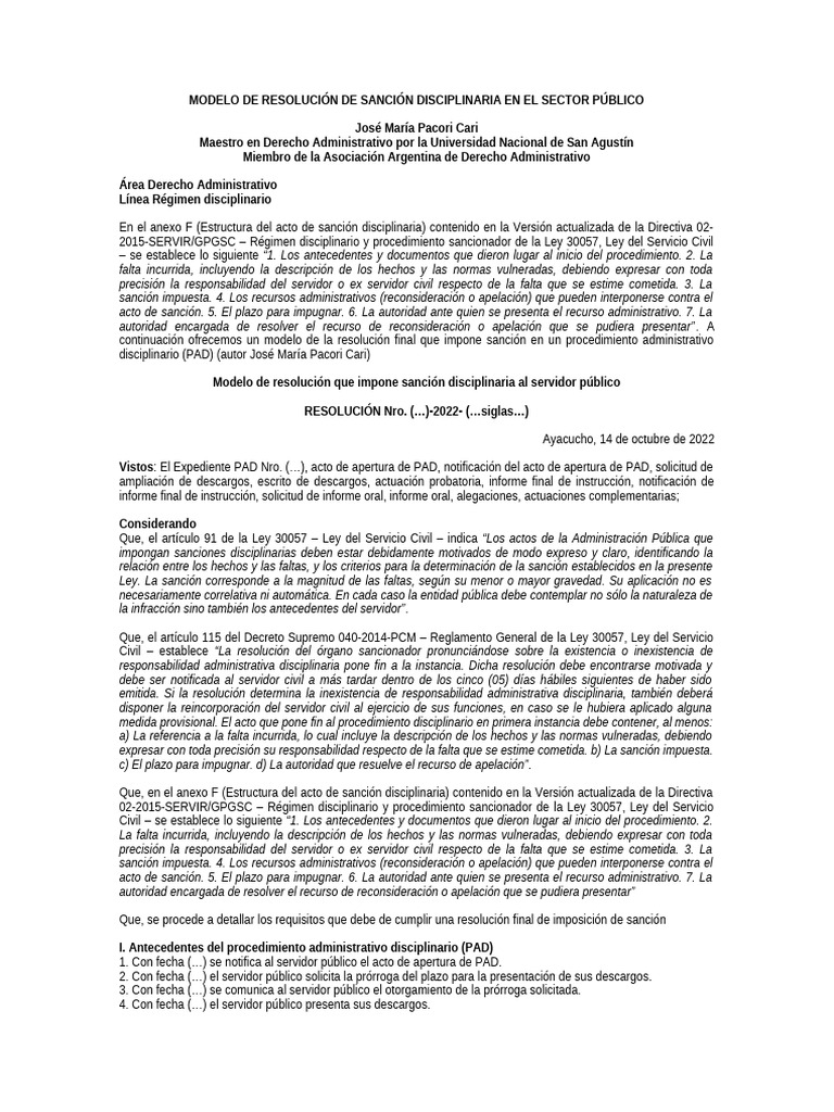 Modelo-de-resolucion-que-impone-sancion-disciplinaria-al-servidor ... Modelo-de-resolucion-que-impone-sancion-disciplinaria-al-servidor ...