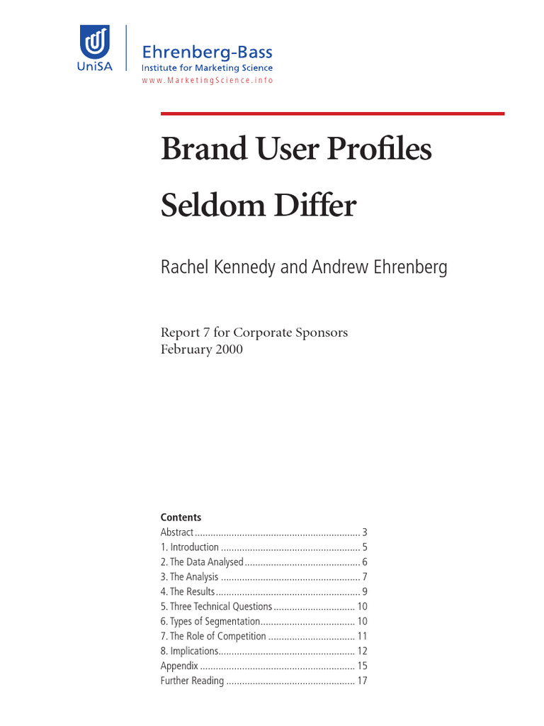 Brand User Profiles: A Market Analysis | PDF | Market Segmentation | Brand