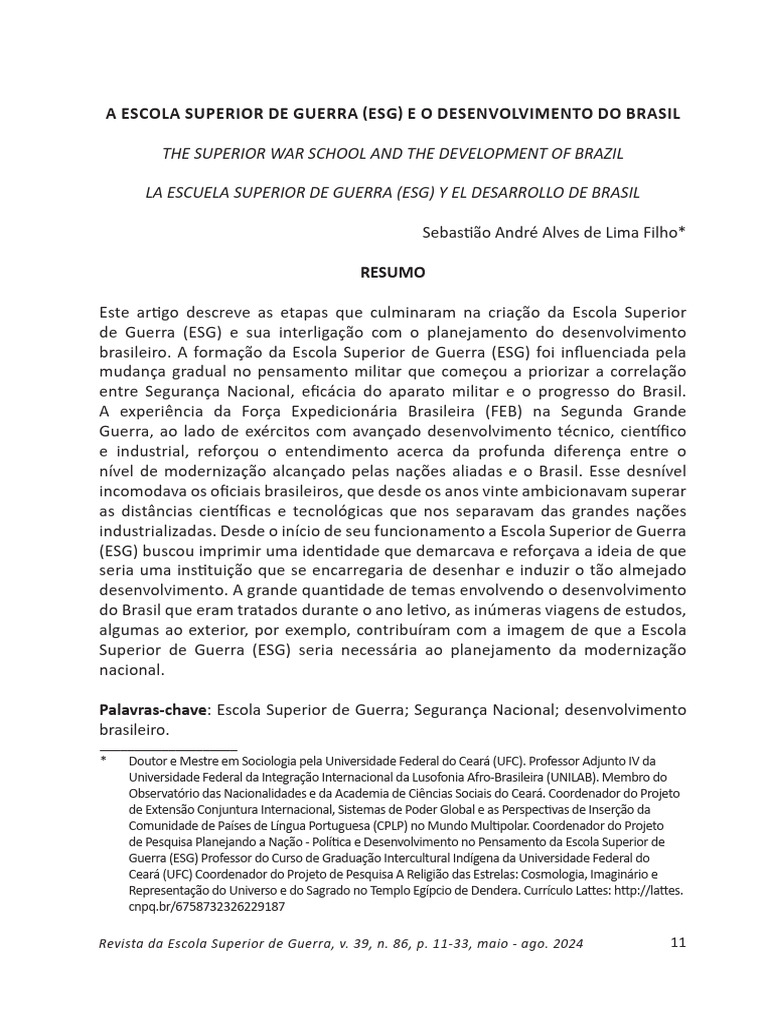 1371-Texto Do Artigo-3110-1-10-20240814 | PDF | Ciência militar | Brasil