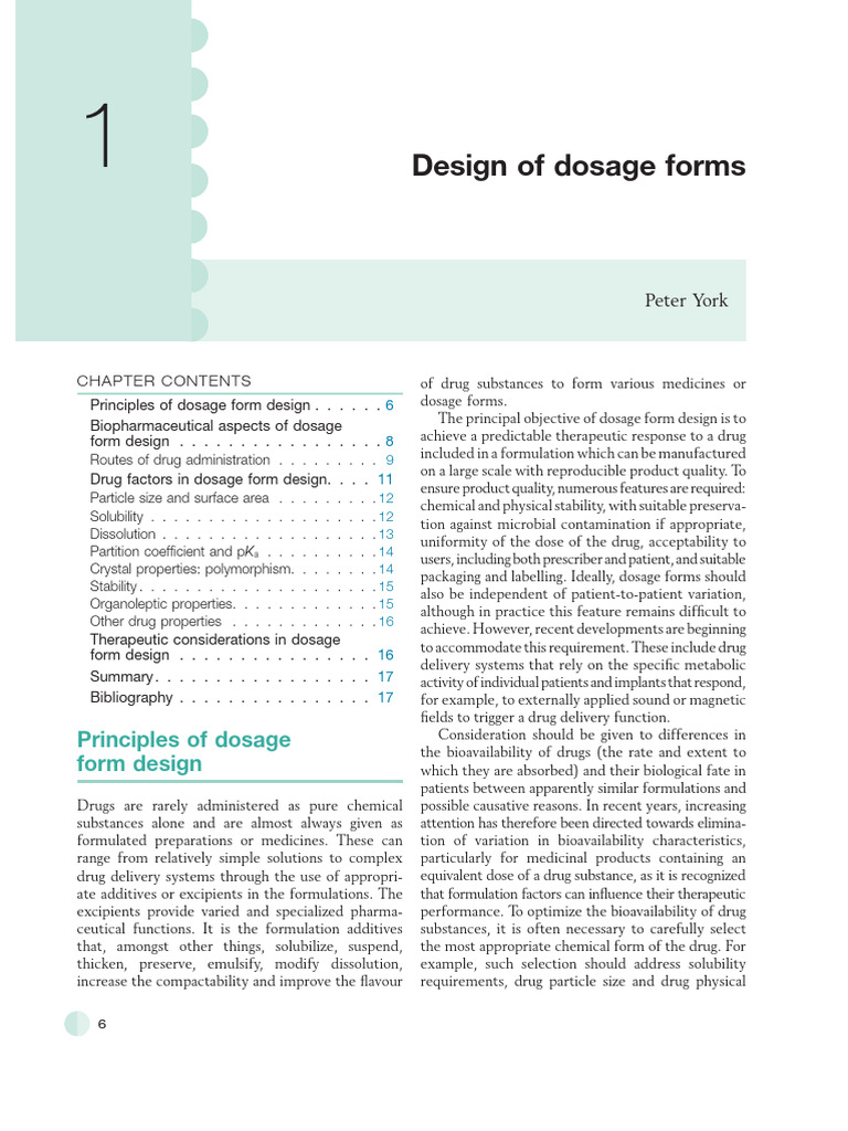 Desing of Dosage Forms | PDF | Tablet (Pharmacy) | Pharmaceutical ...