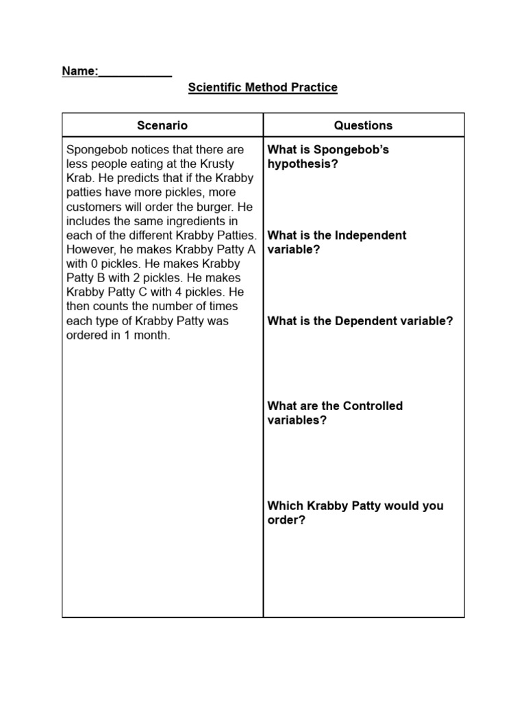 Scientific Method Practice Scenarios | PDF | Experiment | Hypothesis