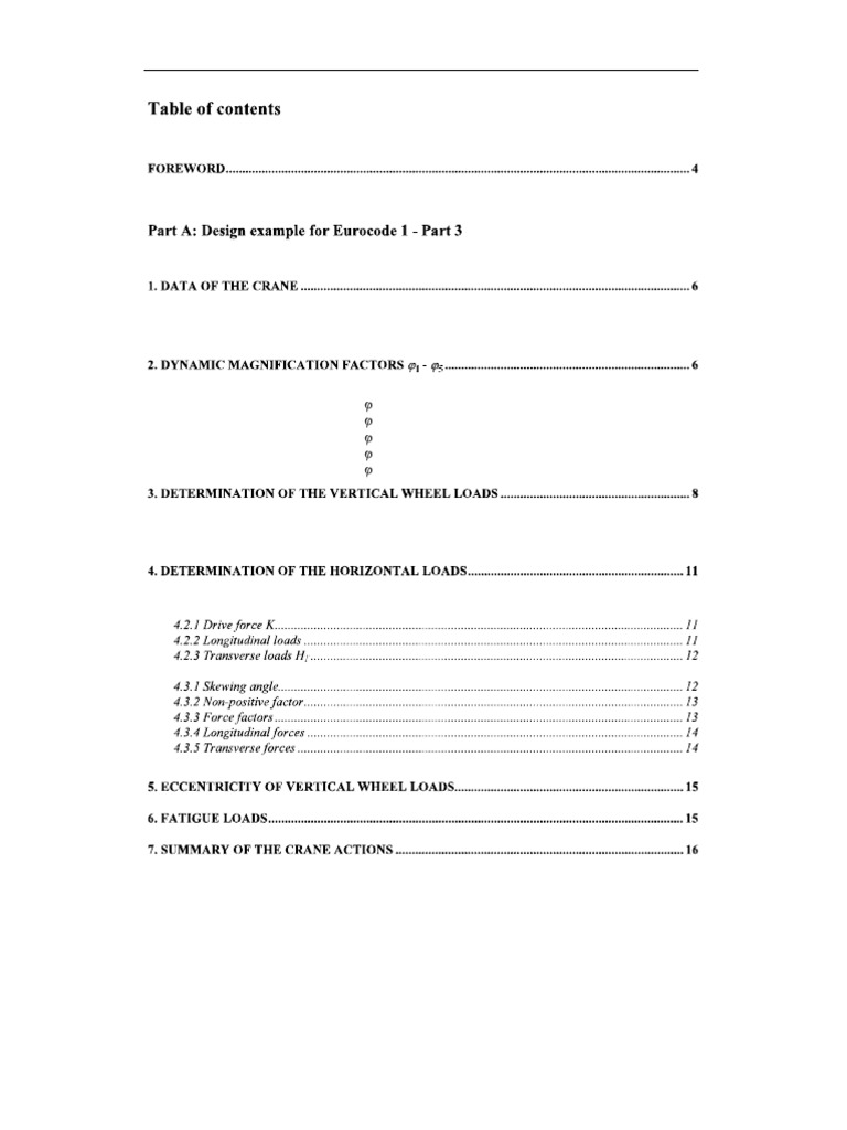 Design Example For Eurocode 3 Part 6 Cranes Supporting Structures PDF Free | PDF | Crane ...