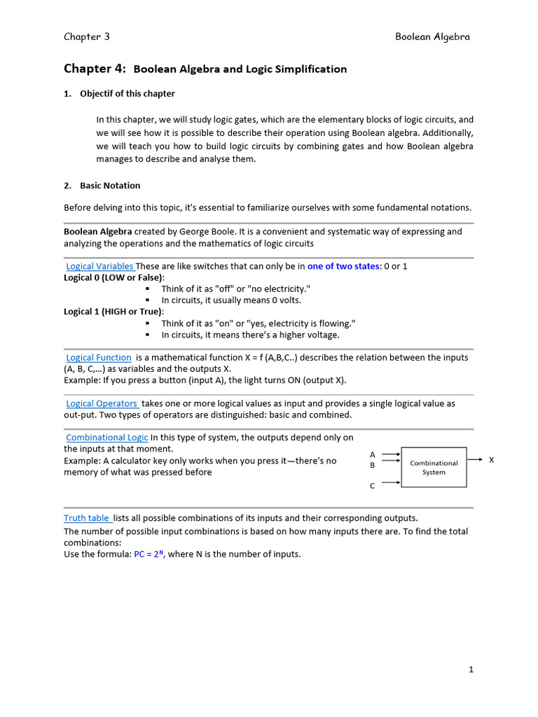Chapter 4 Boolean Algebra | PDF | Logic Gate | Boolean Algebra