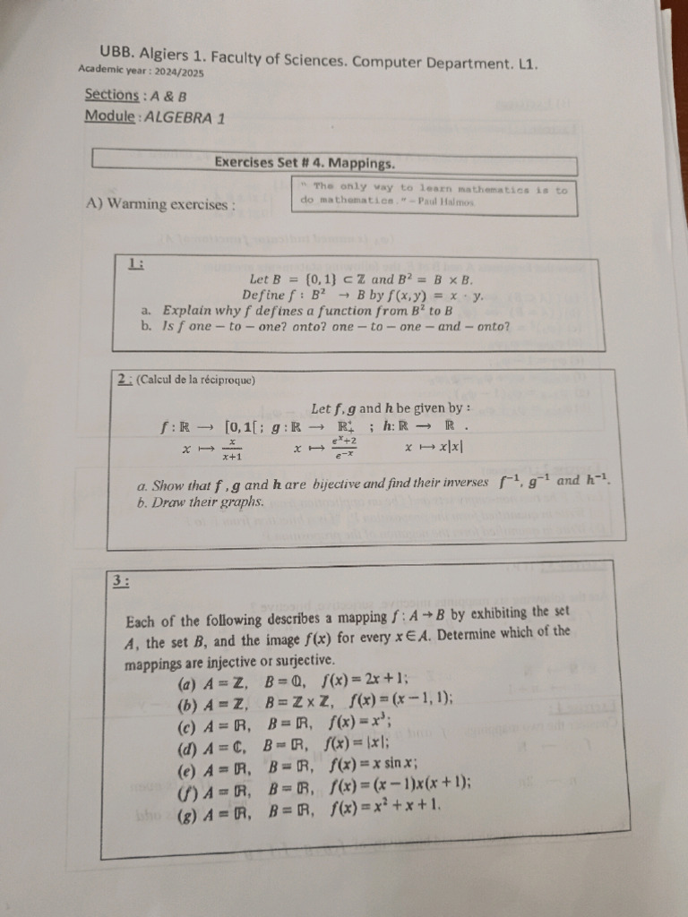 TD 3 Algebra | PDF