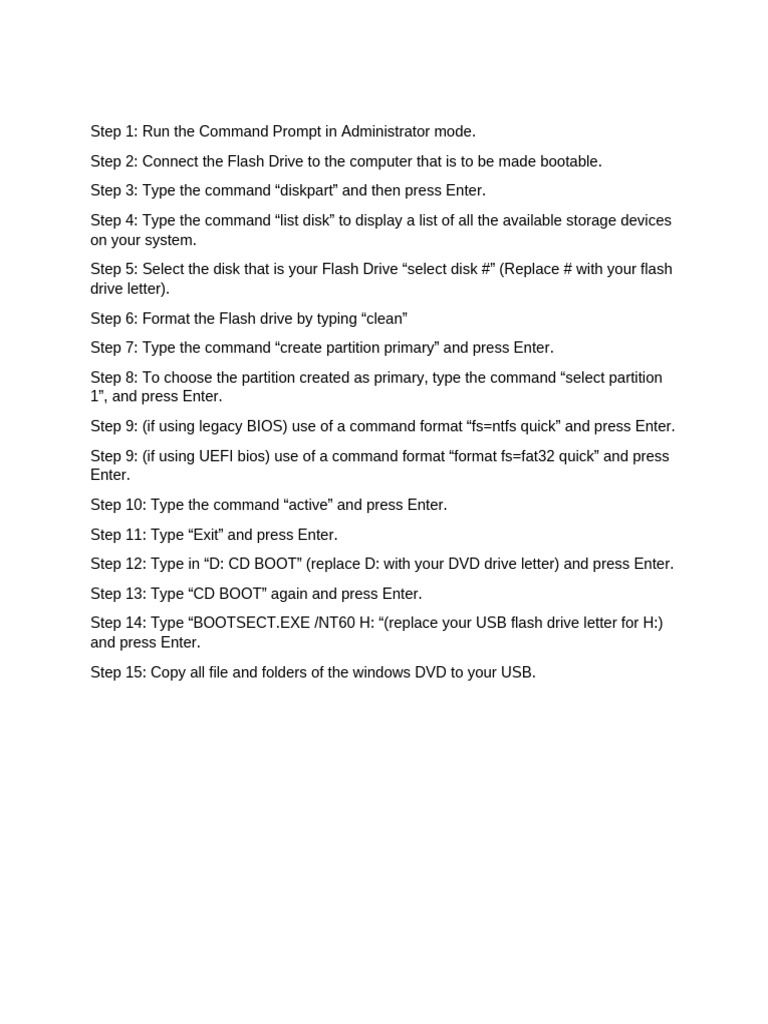 Creating-Bootable-Device-Steps | PDF