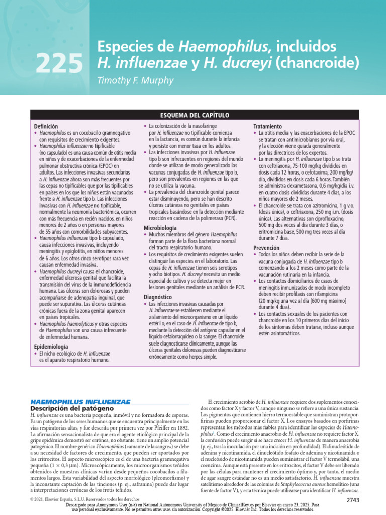 Especies del género Haemophilus | PDF | Microbiología | Inmunología