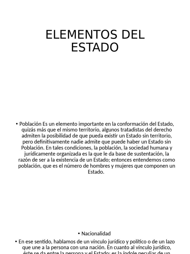 Elementos Del Estado | PDF | Estado (política) | Nacionalidad