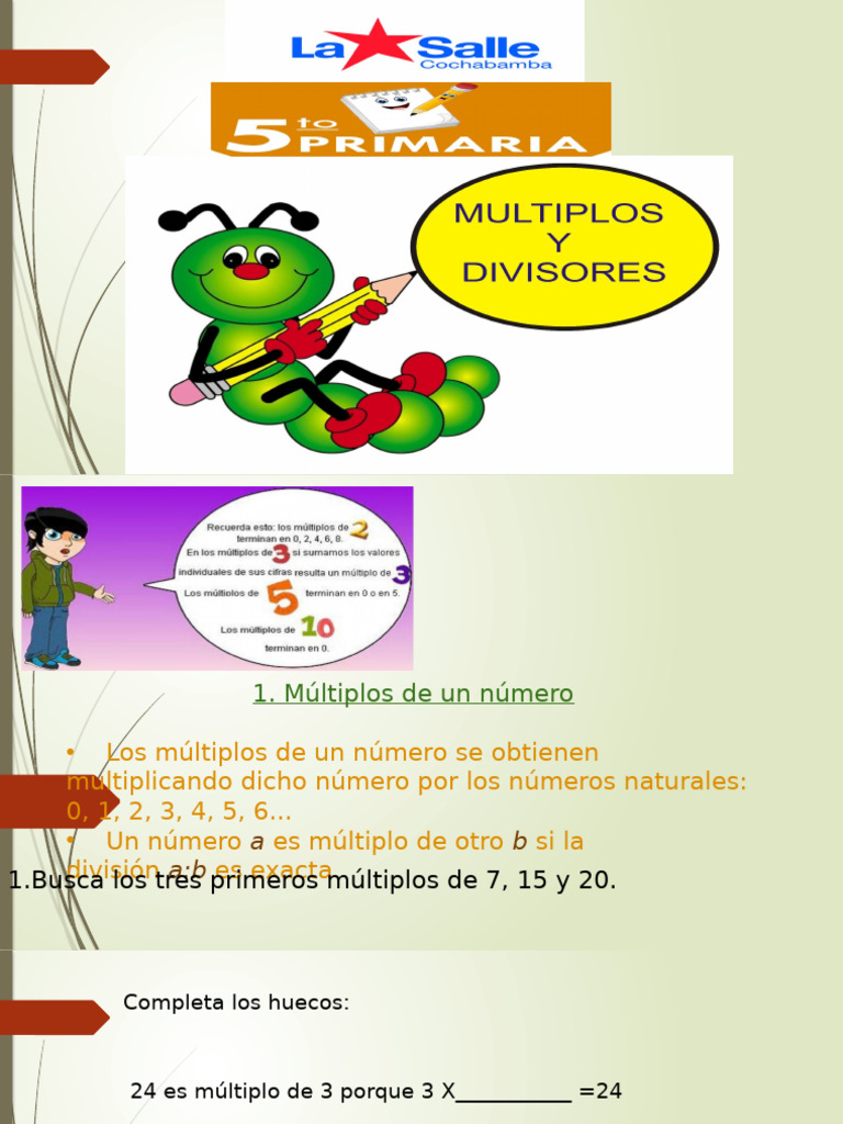 Múltiplos y Divisores: Ejercicios Prácticos | PDF