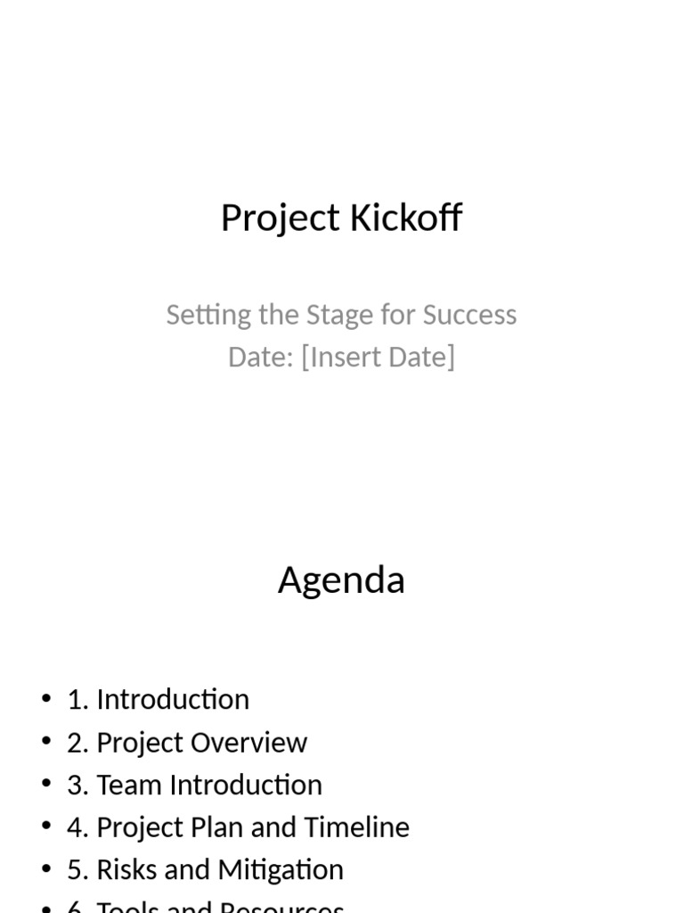Project Kickoff Presentation | PDF