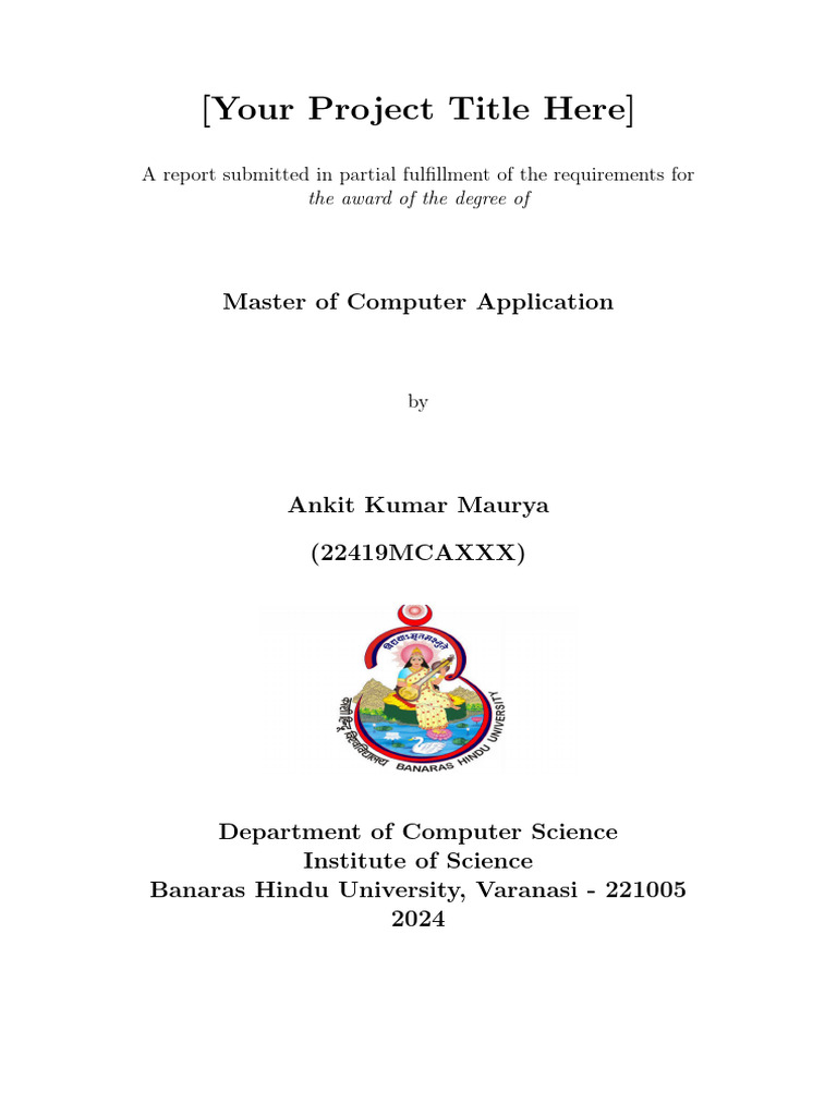 MCA Project Report - BHU | PDF