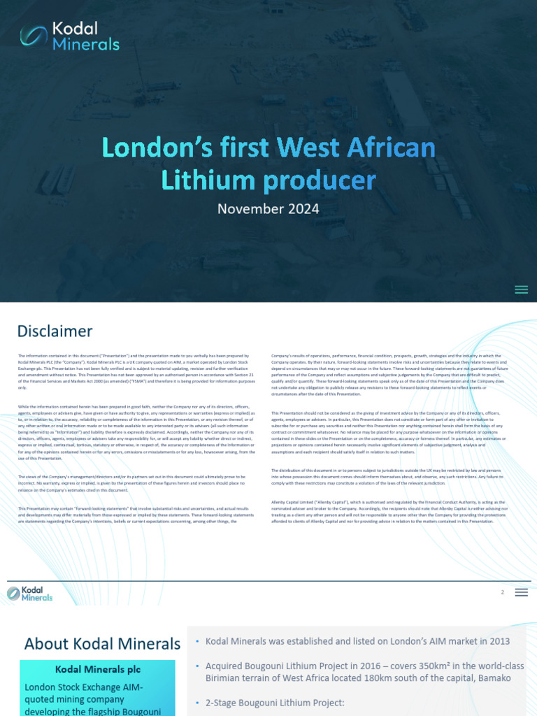 Kodal Corporate Presentation 15 Nov 2024 1 | PDF