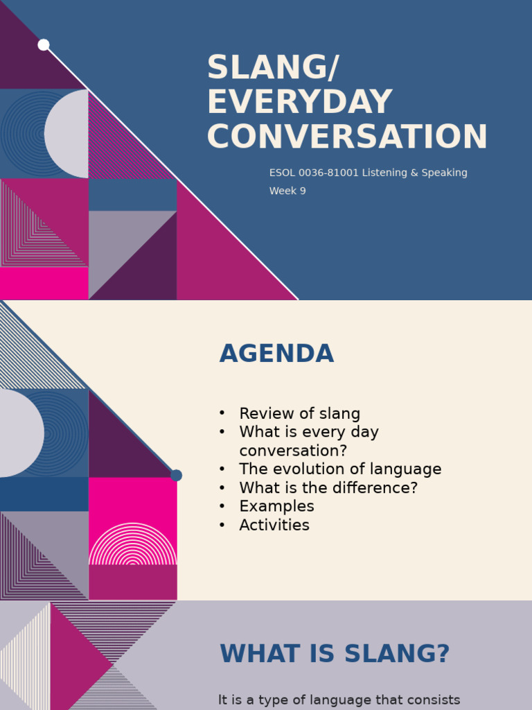 Understanding Slang vs. Everyday Conversation | PDF | Slang | Linguistics