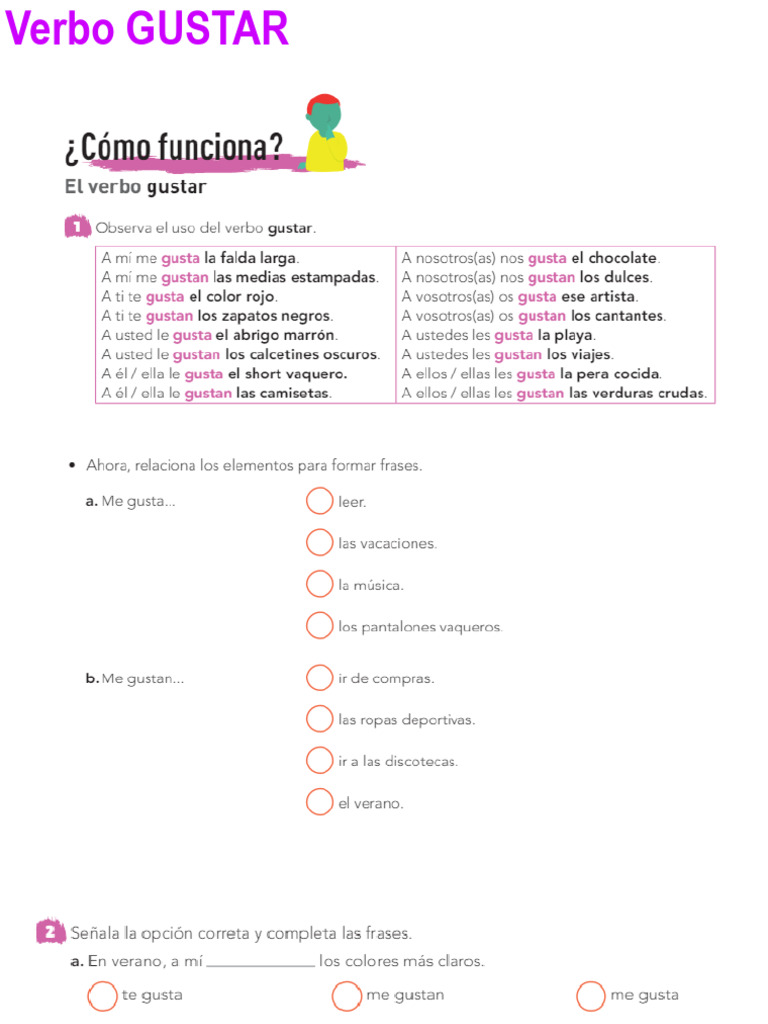 Uso del Verbo GUSTAR en Español | PDF