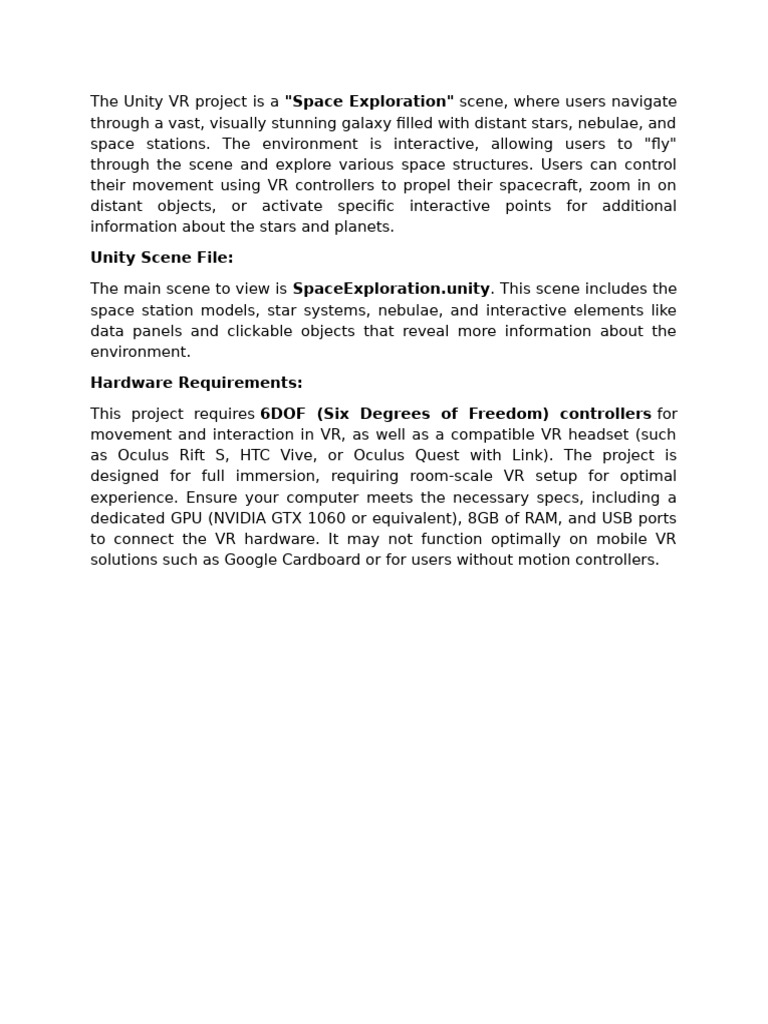 VR. Unity Project 2 | PDF