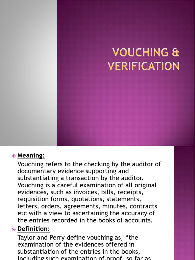 Understanding Vouching in Auditing | PDF | Dividend | Payments