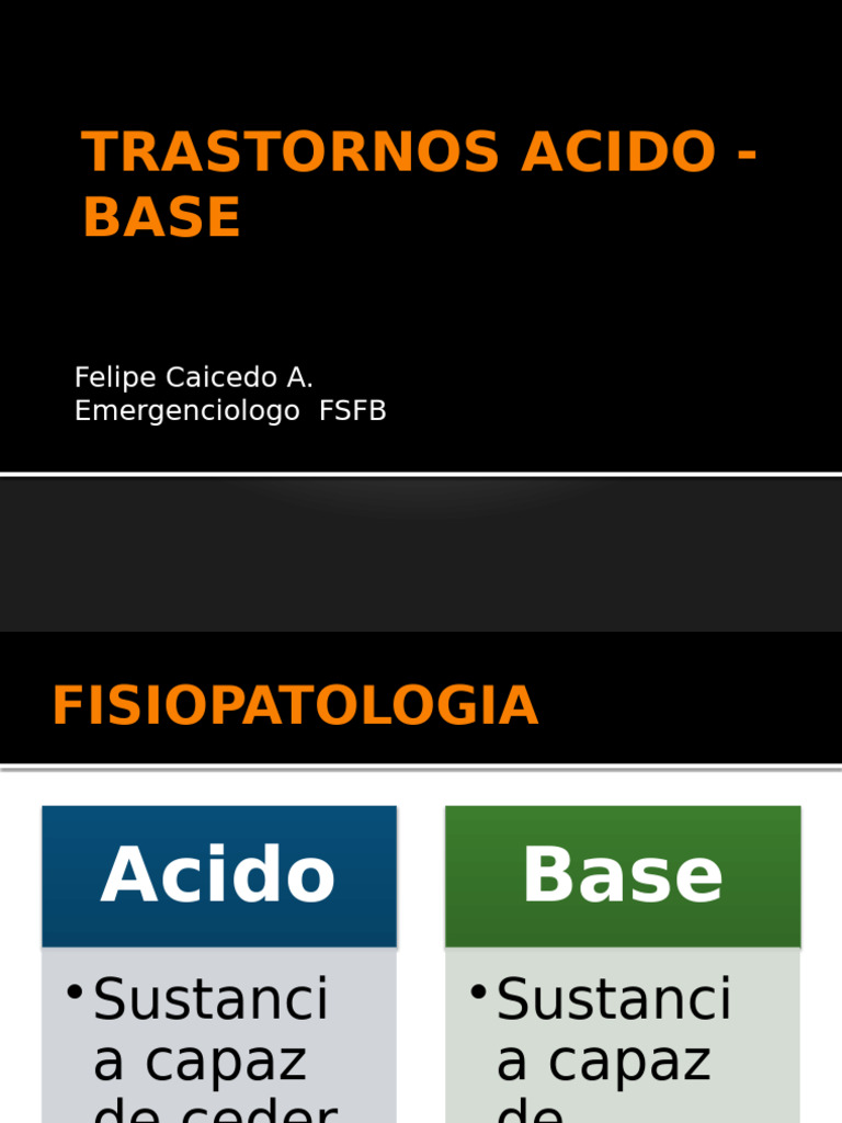 Trastornos Ácido-Base: Fisiopatología y Compensación | PDF | Solución ...