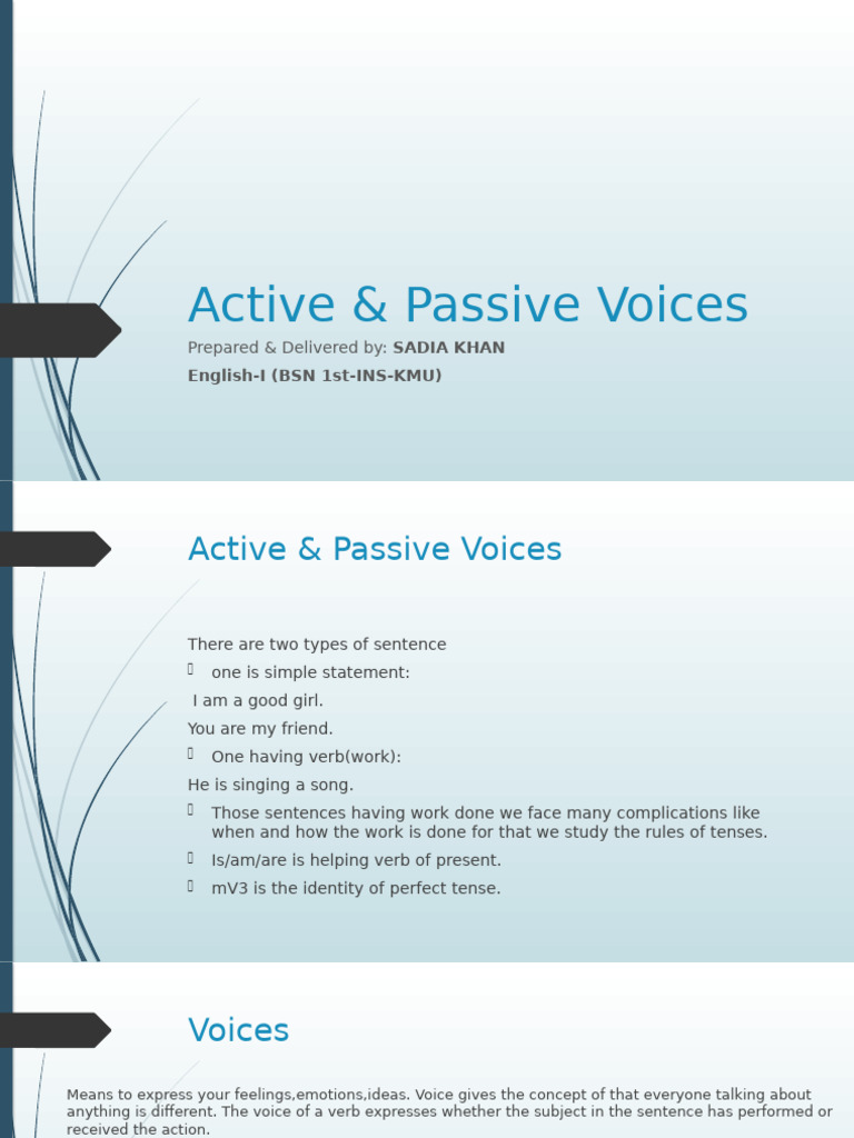 Active and Passive Voices | PDF | Verb | Grammatical Tense