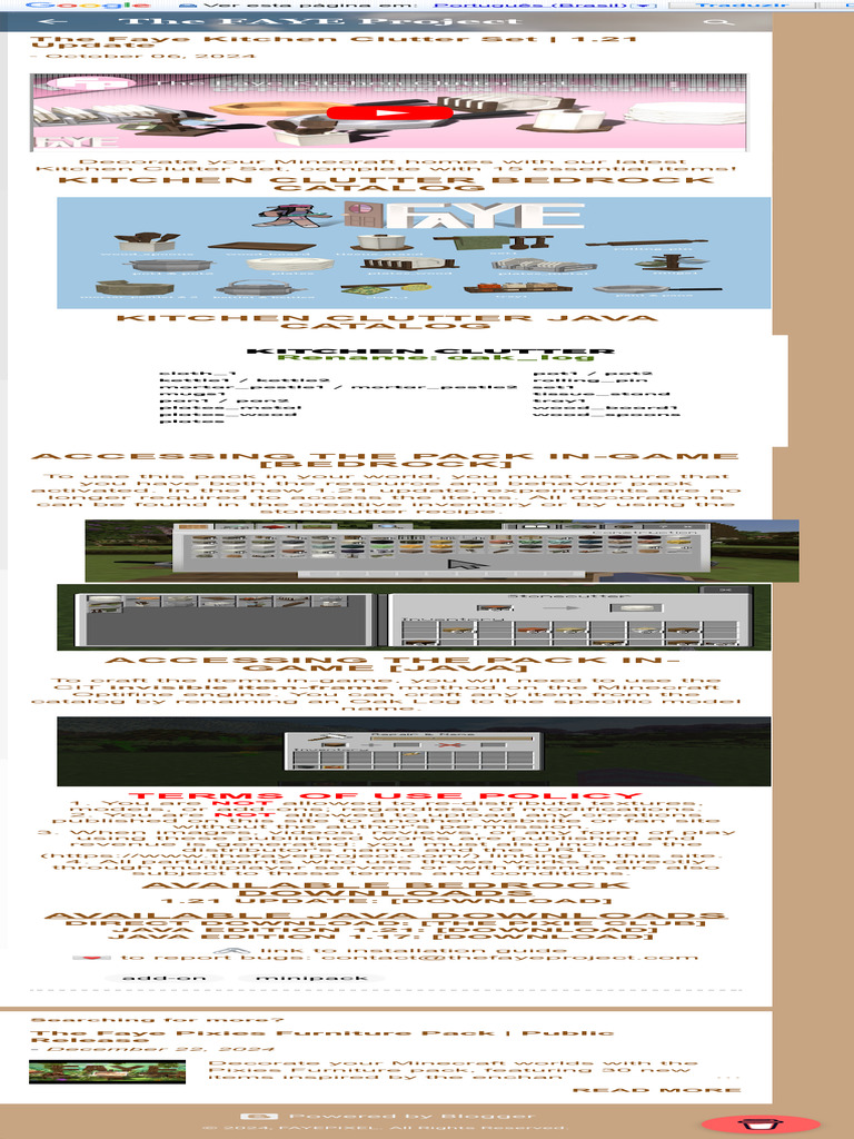 Minecraft Kitchen Clutter Pack | PDF | Minecraft | Computing