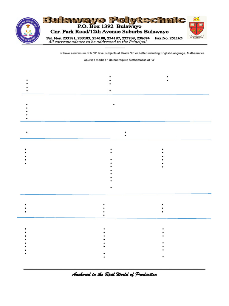 2025 Advert Bulawayo Polytechnic - Second Advert Final | PDF ...