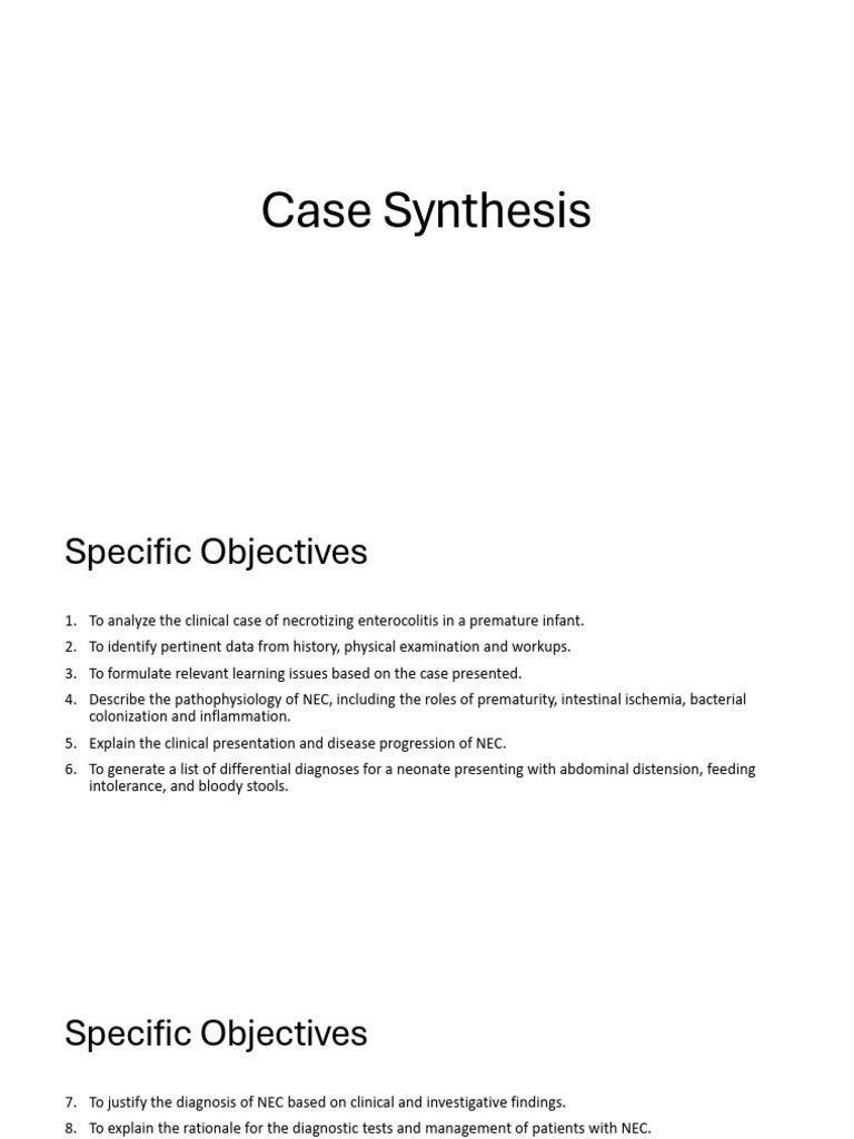 Case-Synthesis-NEC-PDF | PDF | Preterm Birth | Medical Diagnosis
