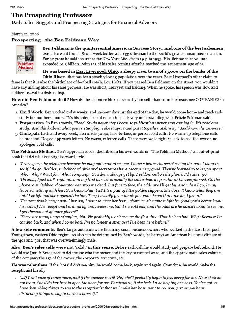 The Prospecting Professor - Prospecting.. | PDF