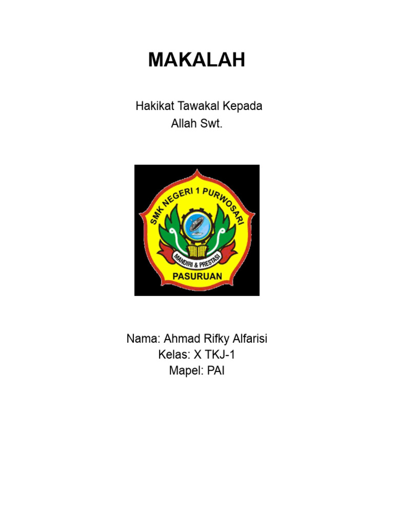 Manfaat dan Hakikat Tawakal kepada Allah | PDF