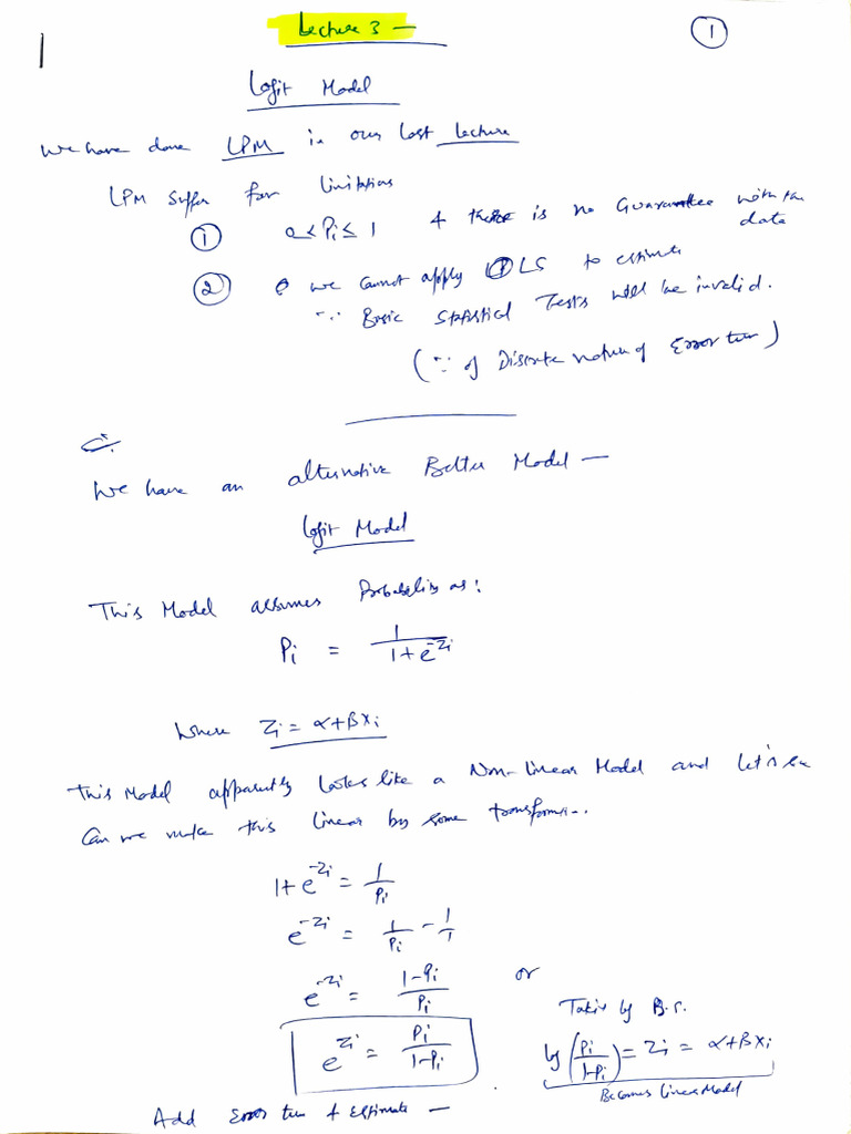 Lecture 3 CH 17 Logit | PDF