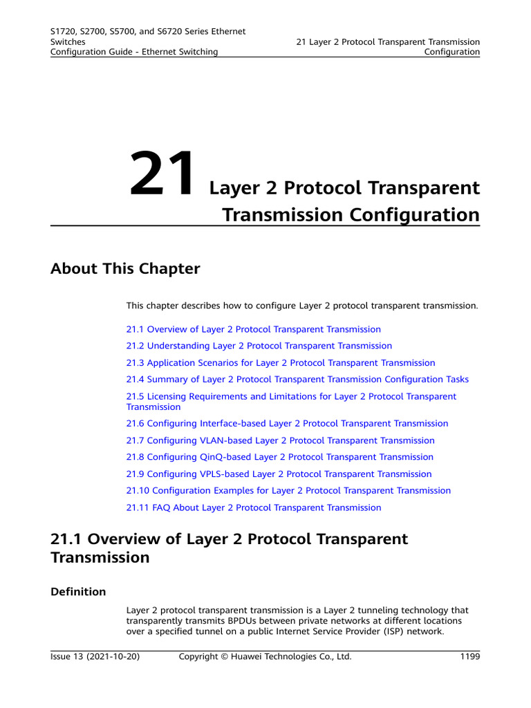 01-21 Layer 2 Protocol Transparent Transmission Configuration | PDF | Computer Network | Multicast