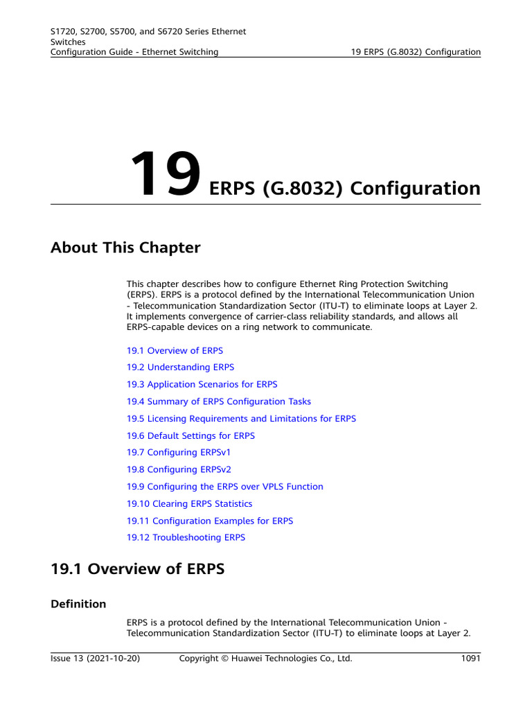 01-19 ERPS (G 8032) Configuration | PDF | Network Switch | Computer Network