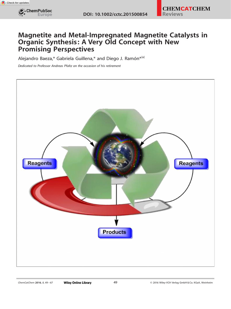 Magnetite Catalysts in Organic Synthesis | PDF | Catalysis | Aldehyde