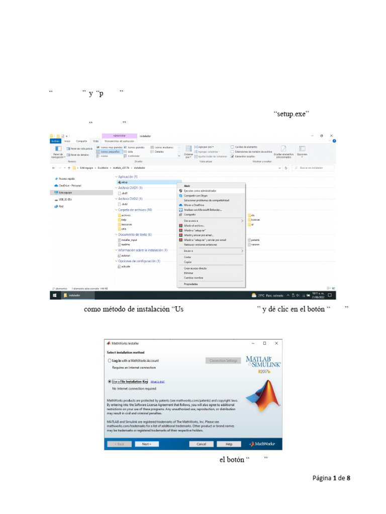 Guia Instalacion Matlab r2017b | PDF | Archivo de computadora | Programa de computadora