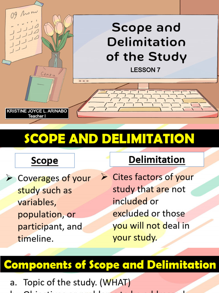 Q1 L8 Scope and Delimitation of The Study | PDF