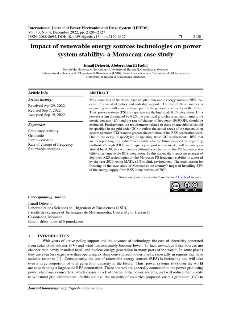 Impact of Renewable Energy Sources Technologies On Power System ...