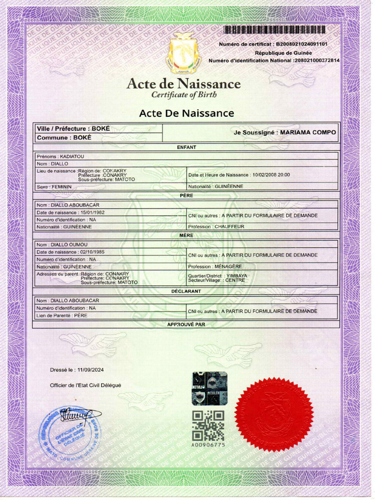 Extrait de Naissance | PDF